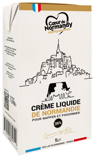 Gamme made in Normandy : lait, yaourt à boire ambiant, beurre et crème.